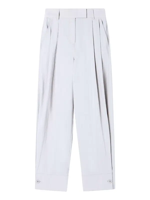 Giorgio Armani Washed Technical Silk Wide Leg Trousers - Grey