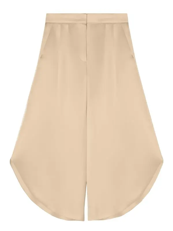 Giorgio Armani Wide Trousers In Silk Satin - Beige