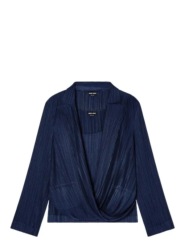 Giorgio Armani Pleated Jersey Twin-set - Blue