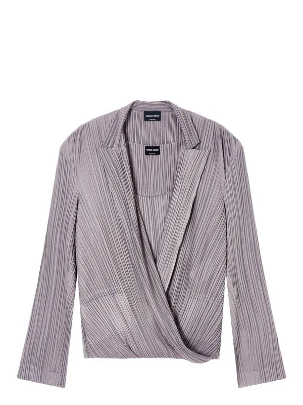 Giorgio Armani Pleated Jersey Twin-set - Brown