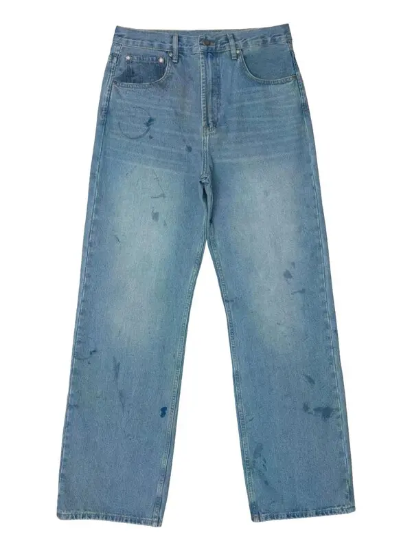 DOMREBEL Scuff Paint-splatter Jeans - Blue