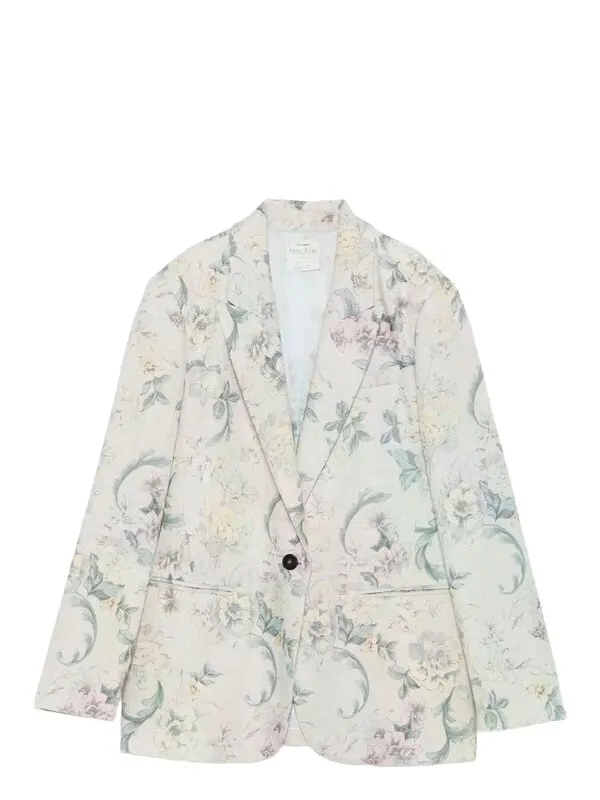 FORTE_FORTE Floral Print Single-button Blazer - Neutrals