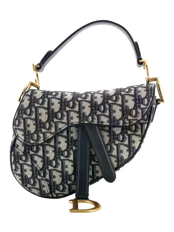 Dior Saddle Handbag Oblique Canvas Mini - Blue