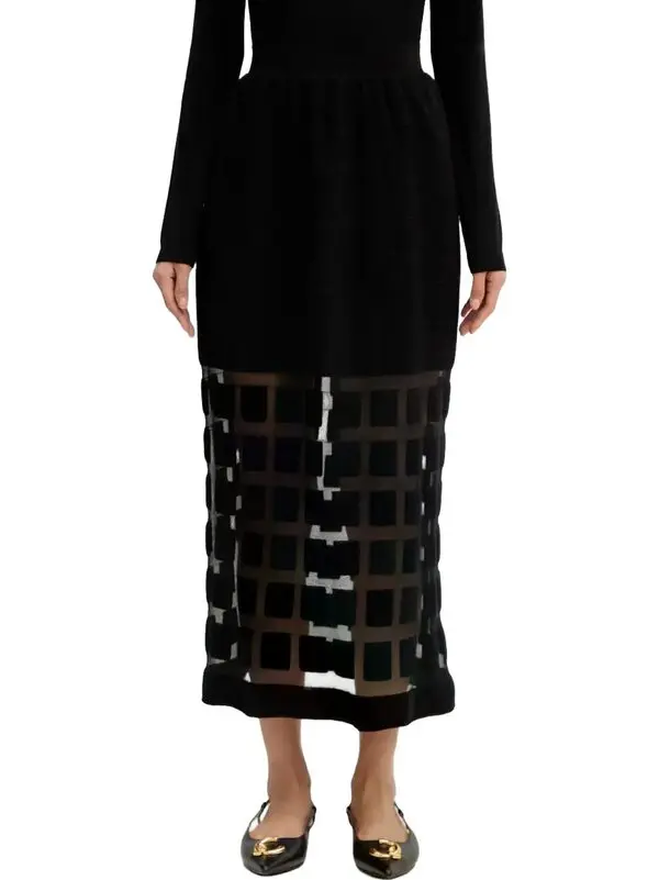 Liviana Conti Patterned Skirt - Black