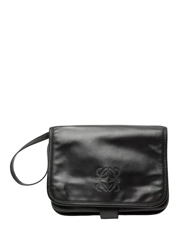 Loewe Leather Anagram Clutch - Black