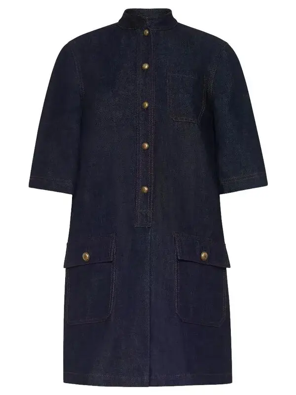 Adam Lippes Lauder Denim Midi Dress - Blue