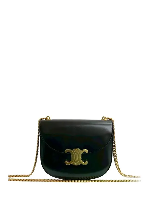 Celine 2022 Teen Triomphe Besace Clea Chain Crossbody Bag - Black