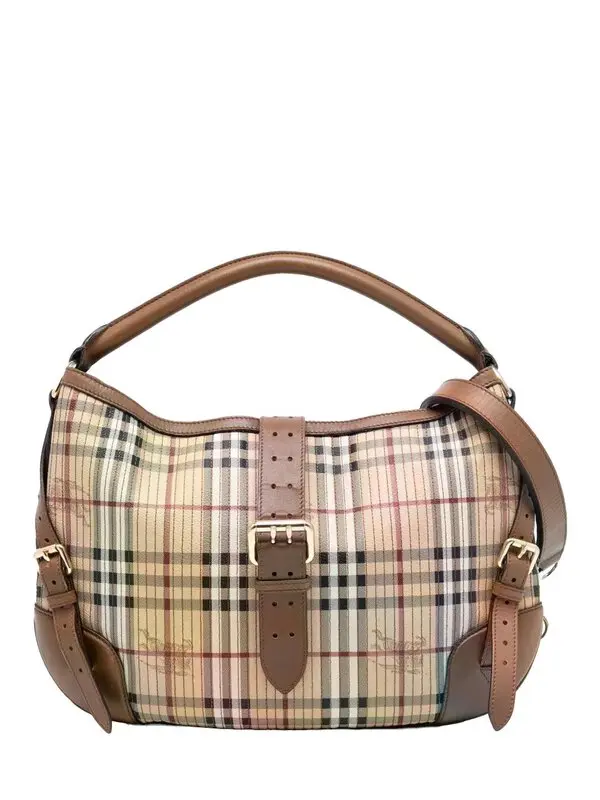 Burberry Haymarket Check Dunloe Satchel - Brown