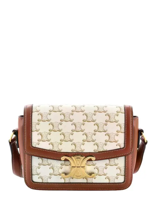 Celine Triomphe Coated Canvas Teen Shoulder Bag - Neutrals