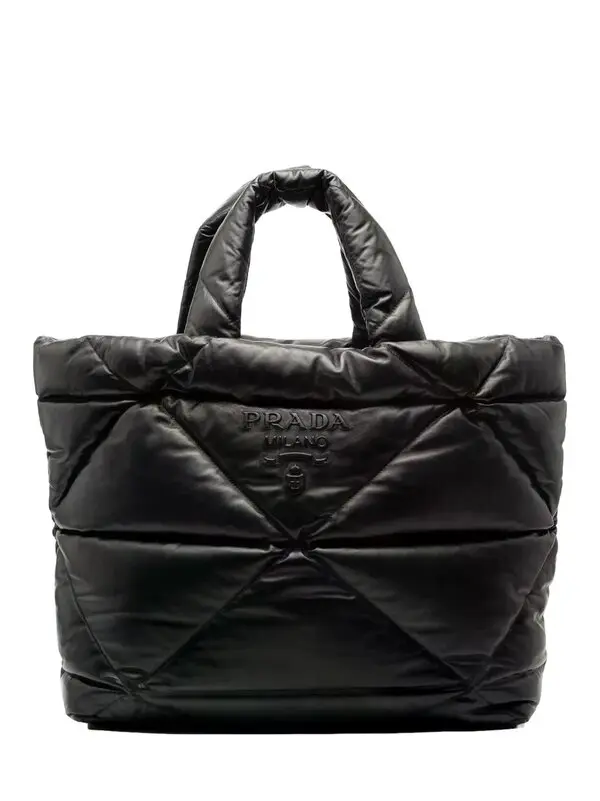 Prada 2013-2025 Large Quilted Nappa Padded Tote Bag - Black