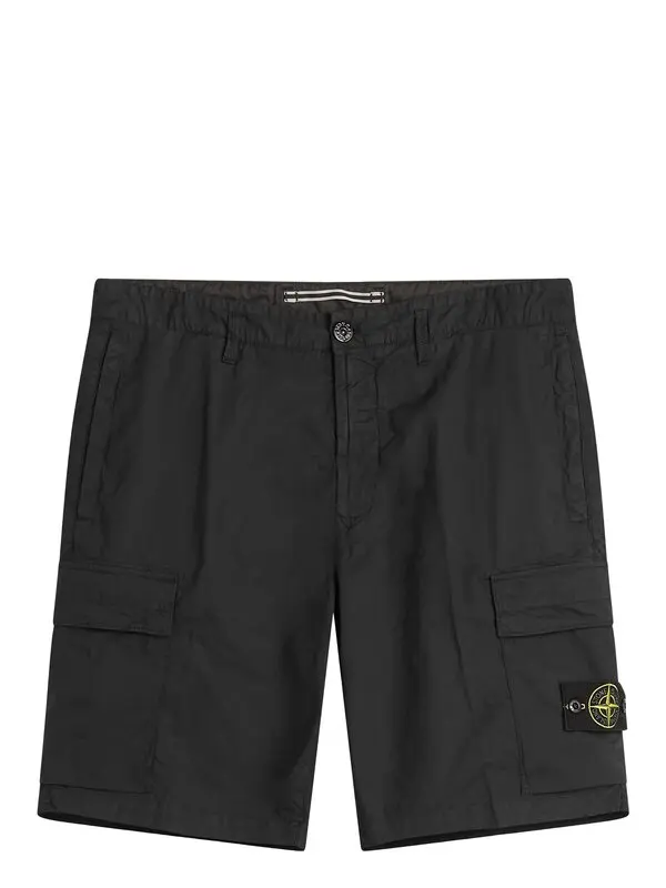 Stone Island Tela Paracadute Cargo Shorts - Black