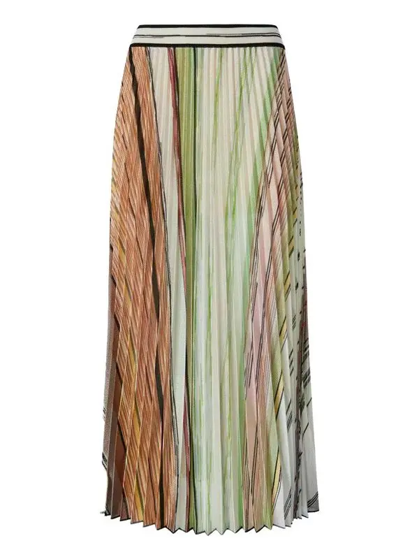 Missoni Striped Pleated Midi Skirt - Neutrals