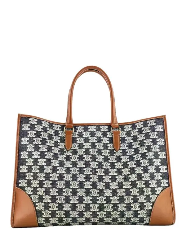 Celine Horizontal Cabas Triomphe Canvas Tote - Blue