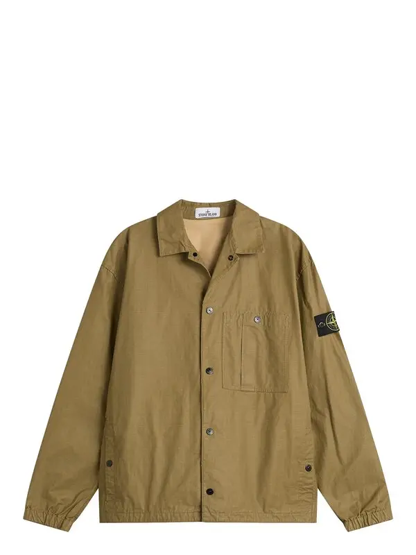 Stone Island Double Coated Cotton Ripstop Shirt Jacket - Military Green