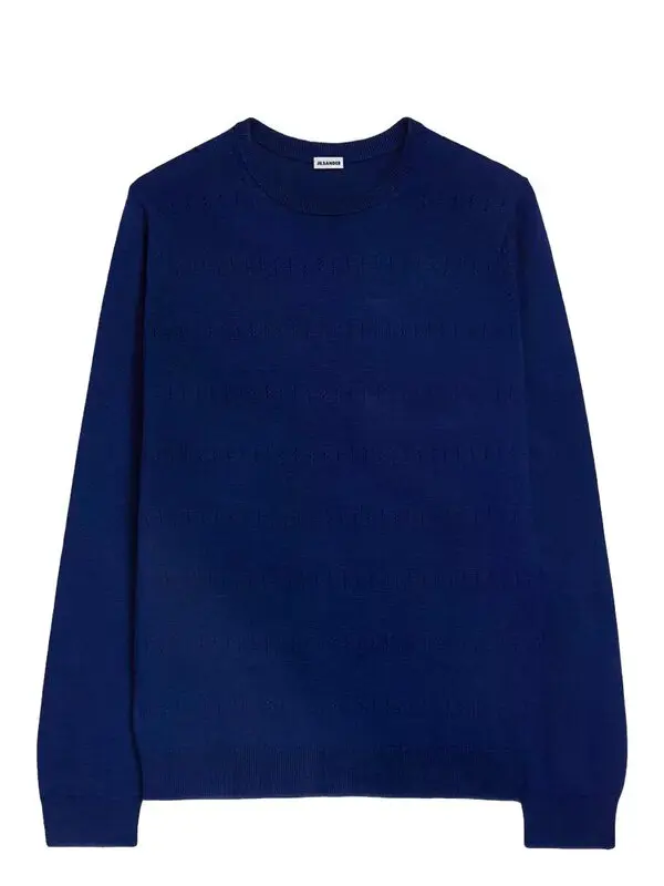 JIL SANDER Pointelle Wool Sweater - Blue