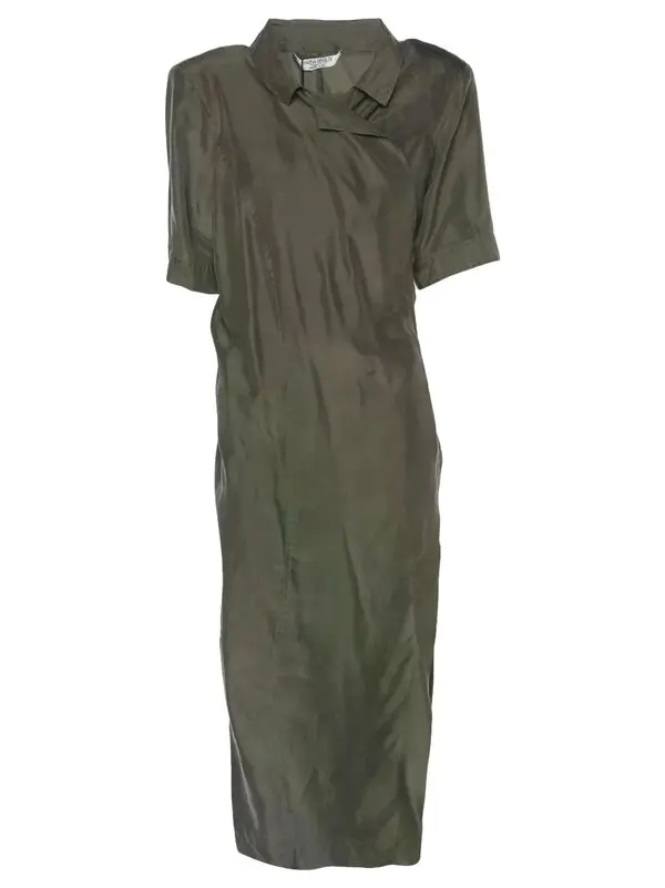 Marina Rinaldi Belted Wrap Midi Dress - Green