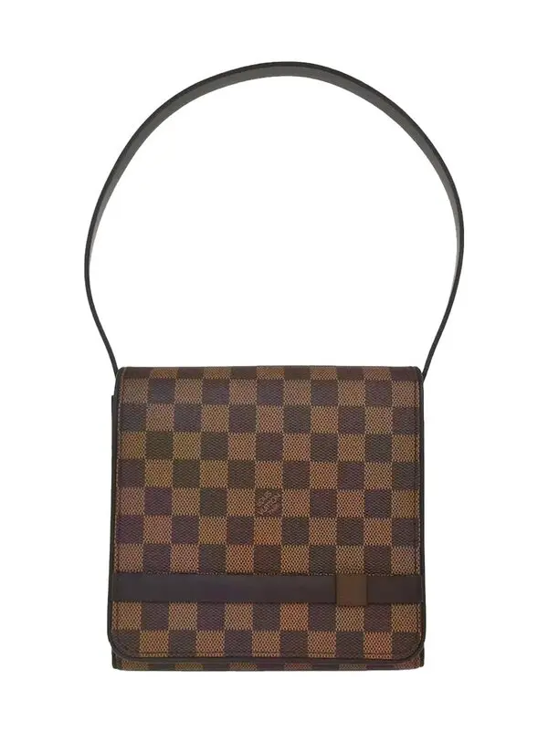 LOUIS VUITTON 2001 Mini Carre Damier Strap Shoulder Bag - Brown