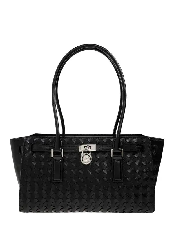 Michael Kors Hamilton Moderne Leather Shoulder Bag - Black