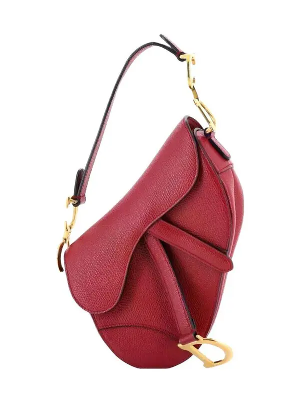 Dior Saddle Handbag Leather Mini Shoulder Bag - Red