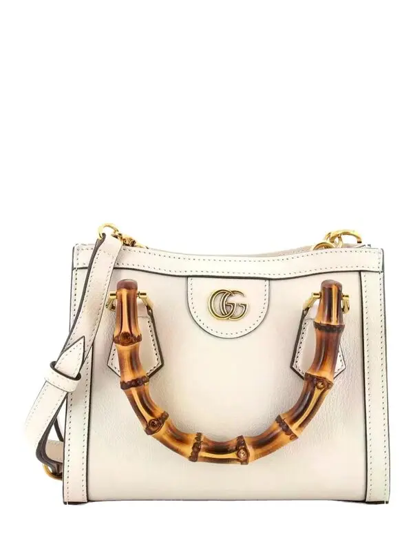 Gucci Diana Mini Bamboo Handle Tote - White