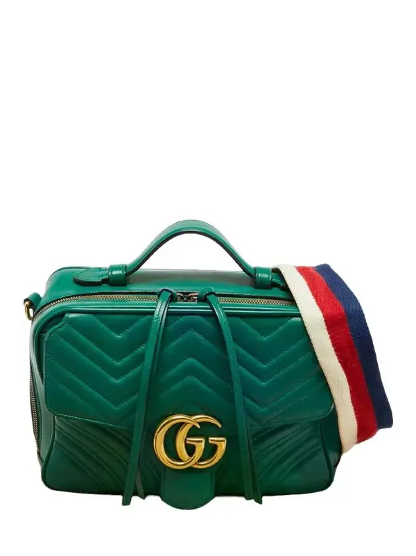 Gucci Gg Marmont Camera Top Handle Satchel - Green