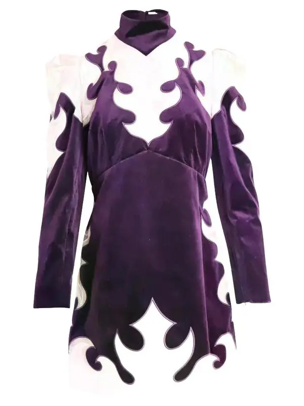 Zimmermann Ladybeetle Velvet-detail Mini Dress - Purple