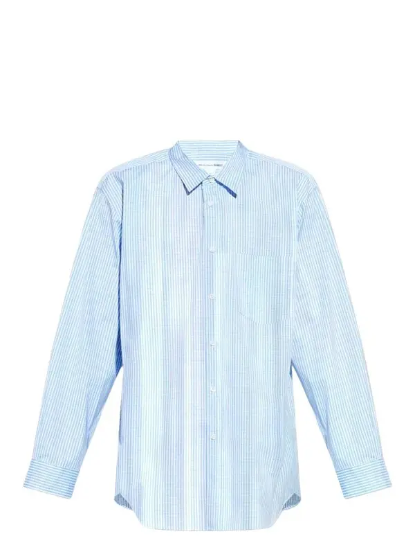 Comme Des Garçons Striped-pattern Pocket Shirt - Blue