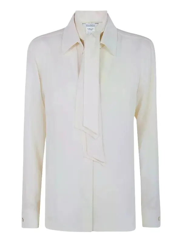 Max Mara Tie-neck Shirt - Neutrals