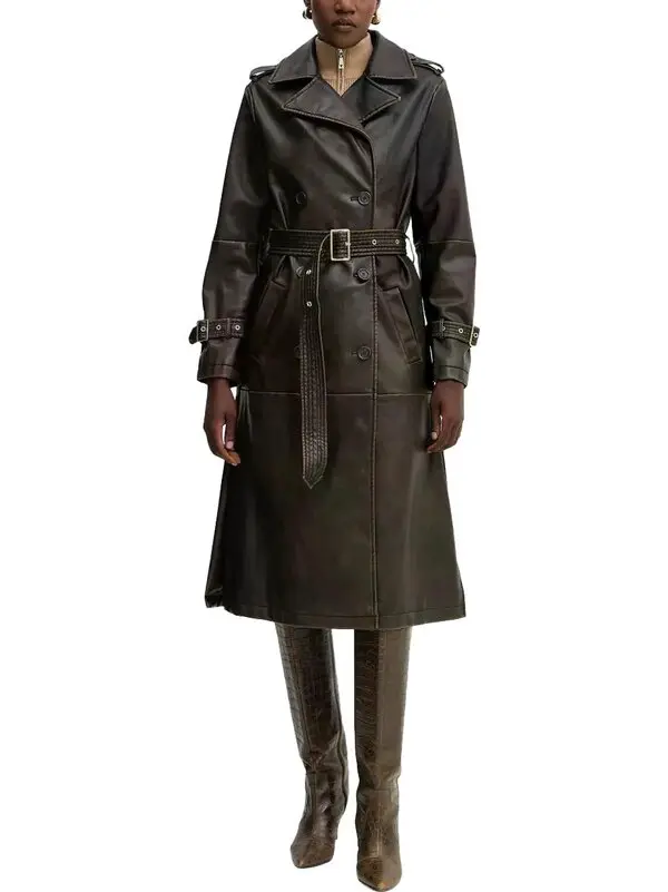 FRACOMINA Belted Double-breasted Coat - Brown