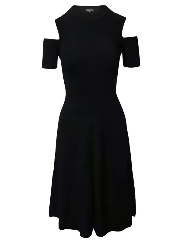 Maje Cold-shoulder Midi Dress - Black
