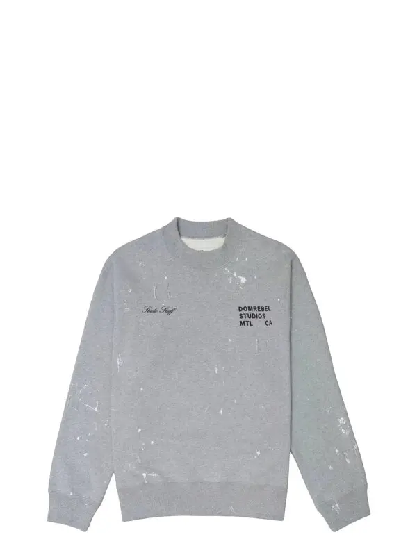 DOMREBEL Paint-splatter Crew-neck Sweatshirt - Grey