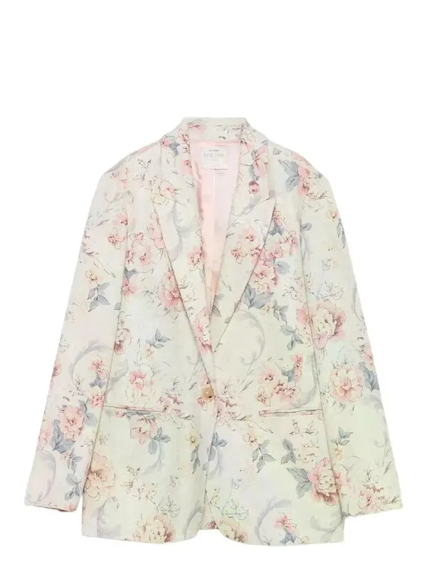 FORTE_FORTE Floral Single-button Blazer - Neutrals