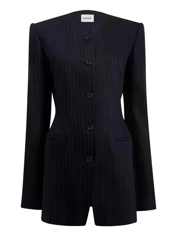 Khaite Naran Pinstripe Jacket - Blue