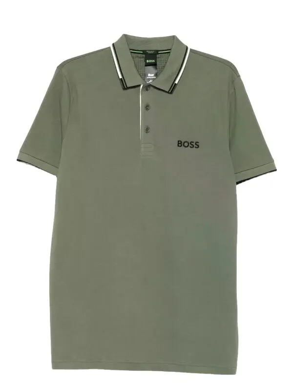 BOSS Logo-detail Polo Shirt - Green
