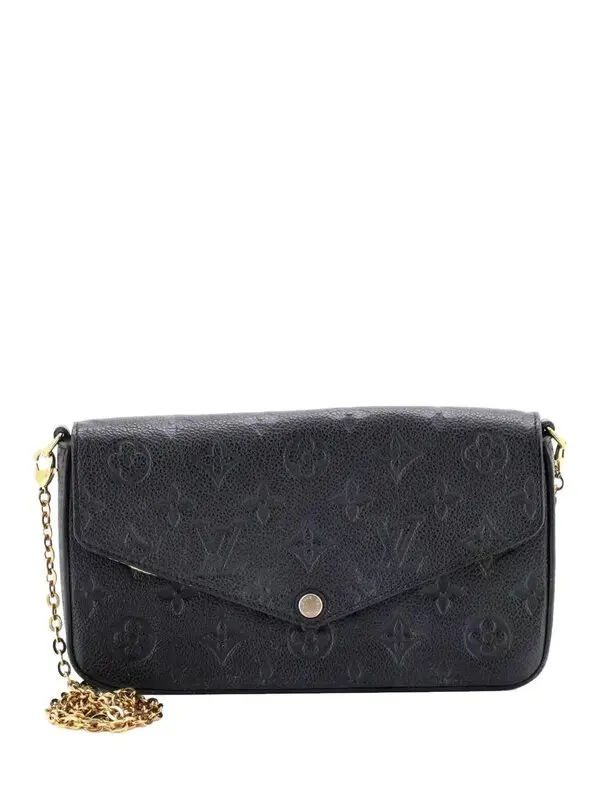 LOUIS VUITTON Felicie Pochette Monogram Empreinte Leather Crossbody Bag - Black