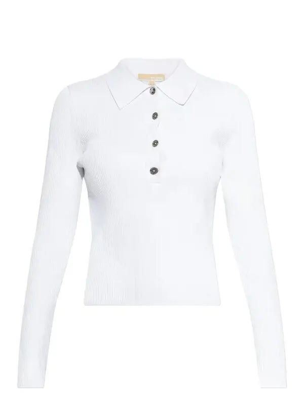 Michael Kors Buttoned Collared Top - White