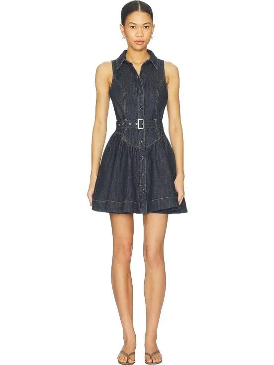 Steve Madden Senia Sleeveless Shirt Dress - Navy