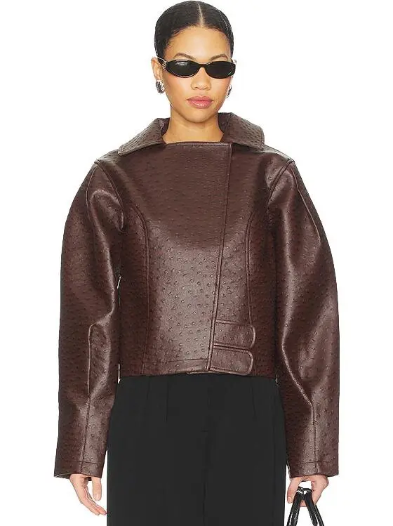 YELLOW THE LABEL Oliver Ostrich Jacket - Brown