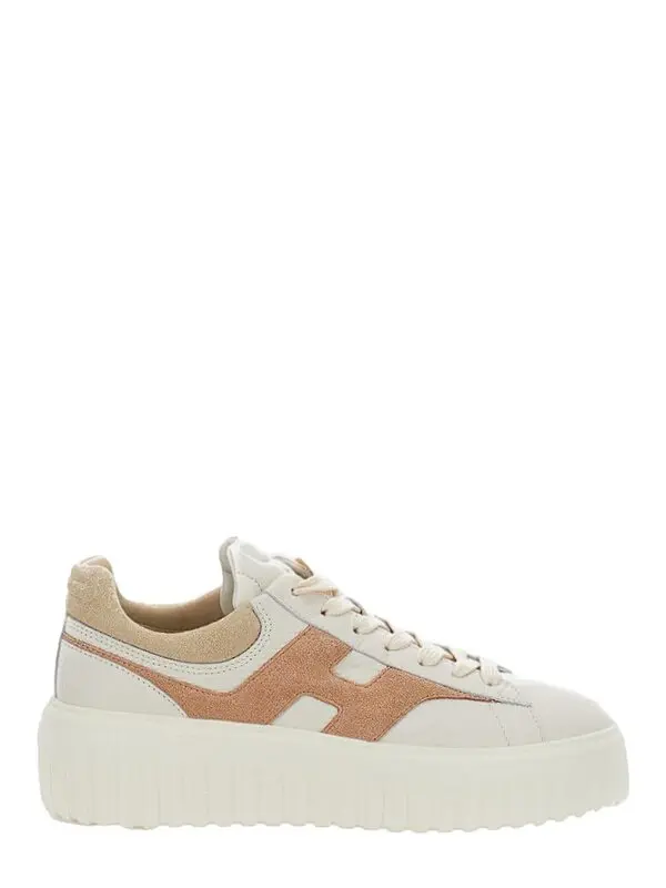 Hogan H-stripes Laced H Split Sneakers - Beige