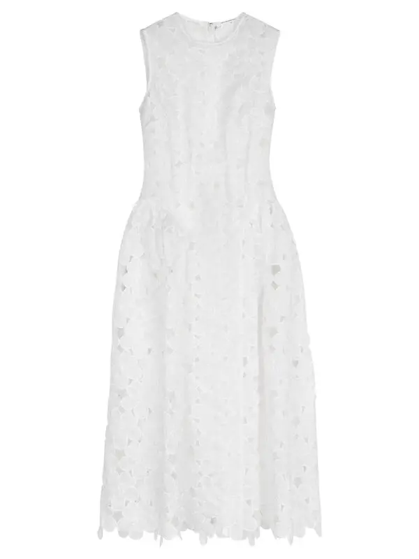 Cecilie Bahnsen Cate Felicia Embroidered Midi Dress - White