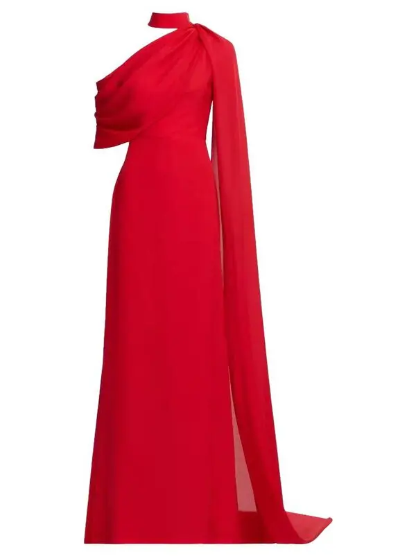 Elie Saab One-shoulder Maxi Dress - Red