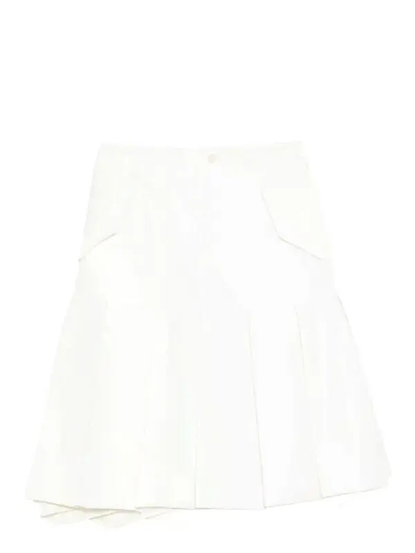 Sacai Pleated Skirt With Buckle Detail - Neutrals