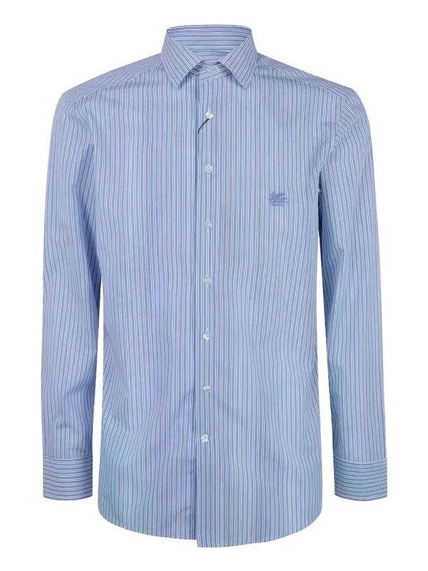 Etro Striped Long-sleeved Shirt - Blue