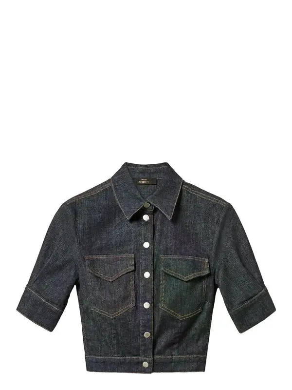 TWINSET Puff-sleeve Denim Shirt - Blue