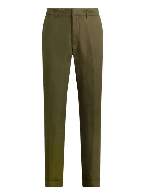 Polo Ralph Lauren Textured Linen Trousers - Green