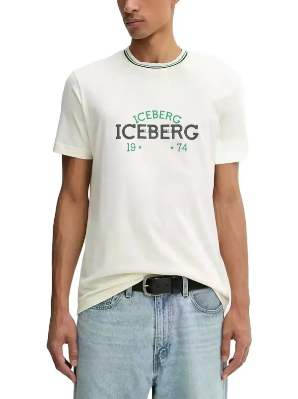 Iceberg Logo Ringer T-shirt - Neutrals