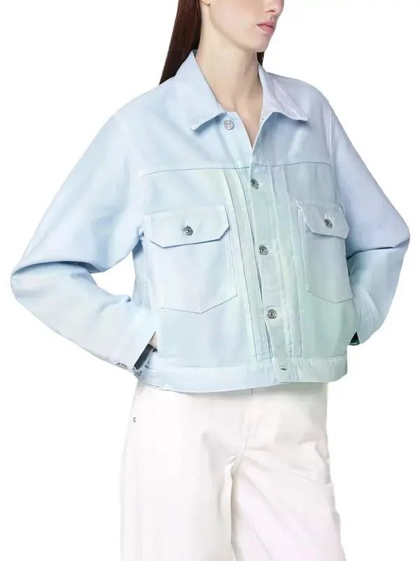 Victoria Beckham Trucker Jacket With Chest Pockets - Blue