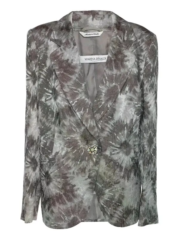 Marina Rinaldi Jacquard Weave Blazer - Grey