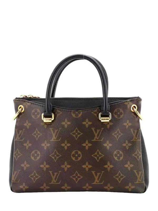 LOUIS VUITTON Pallas Bb Tote Monogram Canvas With Leather Shoulder Bag - Black