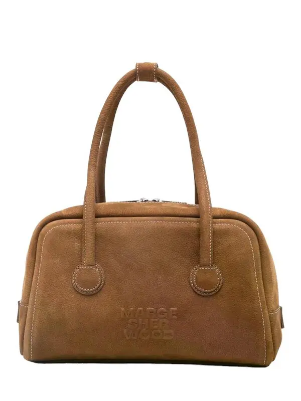 MARGESHERWOOD Soft Suede Embossed-logo Tote Bag - Brown
